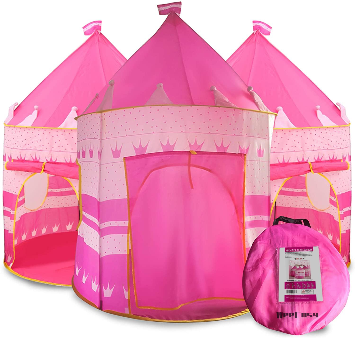 Princess Castle Play Tent for Kids, Princess Castle Dollhouse That conveniently Folds in to a Carrying Case, Perfect Foldable Pop Up Pink Childrens Play Tent/House Toy for Indoor & Outdoor Use
