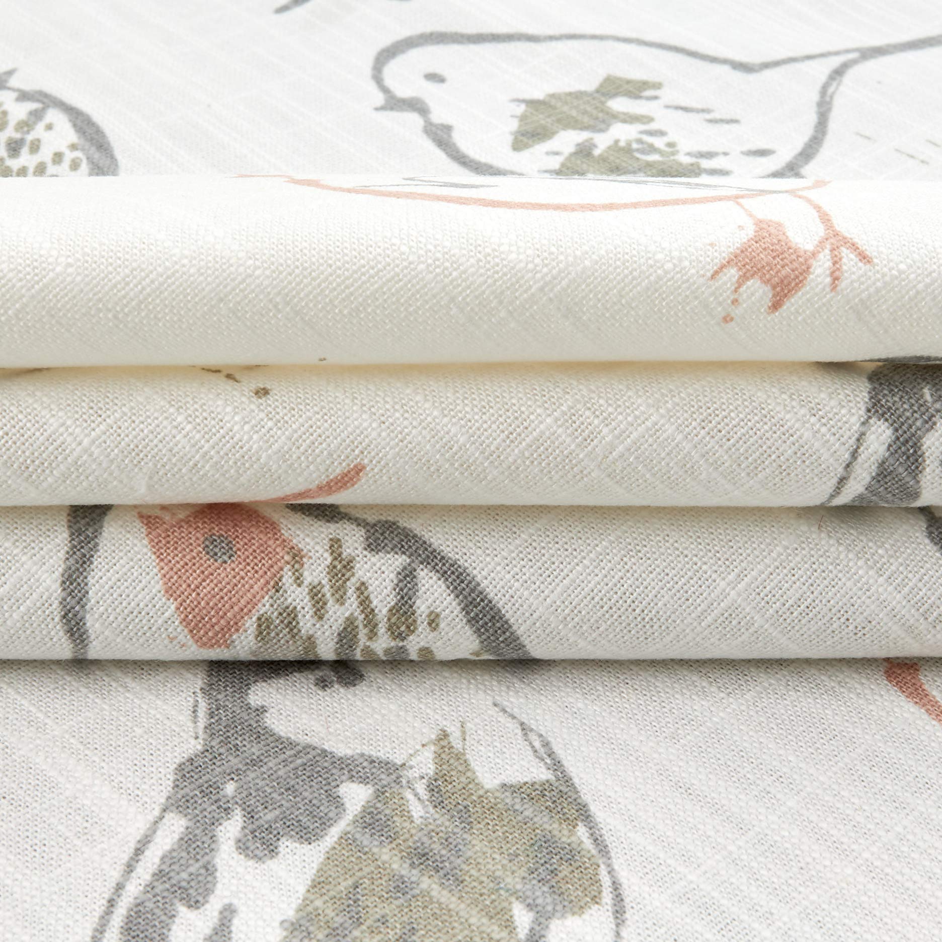 Premier Prints Bird Toile Slub Canvas Blush, Fabric by the Yard