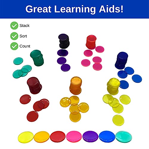MR CHIPS Plastic Bingo Chips for Games 200 Count Bag - Solid and Transparent Colors Counting Black 3/4 Inch