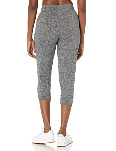 Amazon Essentials Women's Brushed Tech Stretch Crop Jogger Pant (Available in Plus Size), Dark Grey Space Dye, Medium