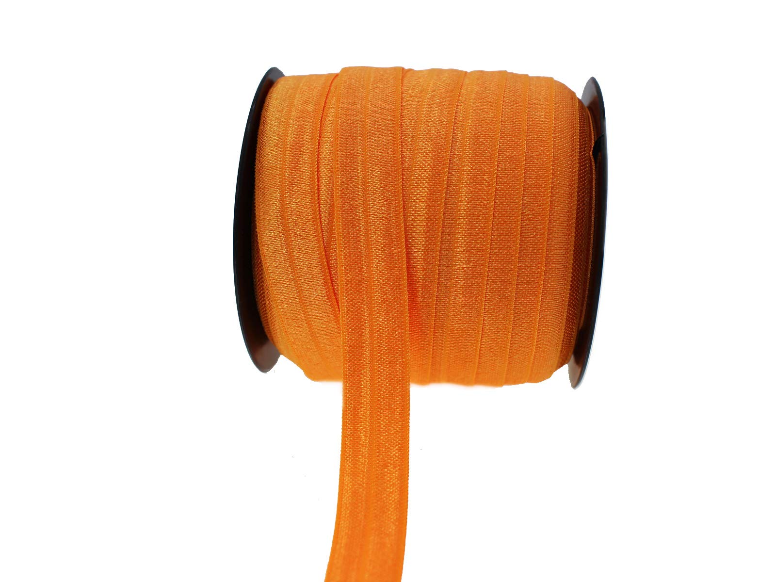JESEP Orange Fold Over Elastic 5/8 inch 15mm Elastic Bands for Sewing 40 Yards Wide Elastic Headbands Stretchy Ribbon for Crafts-Elastic Straps Trim for Girls Hair Ties-Bow-DIY Projects-Clothes