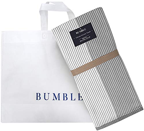 Premium Kitchen Towels (20βx 28β, 6 Pack) | Large Cotton Kitchen Hand Towels | Dish Towels | Flat & Terry Towel | Kitchen Towels | Highly Absorbent Tea Towels Set with Hanging Loop | Gray