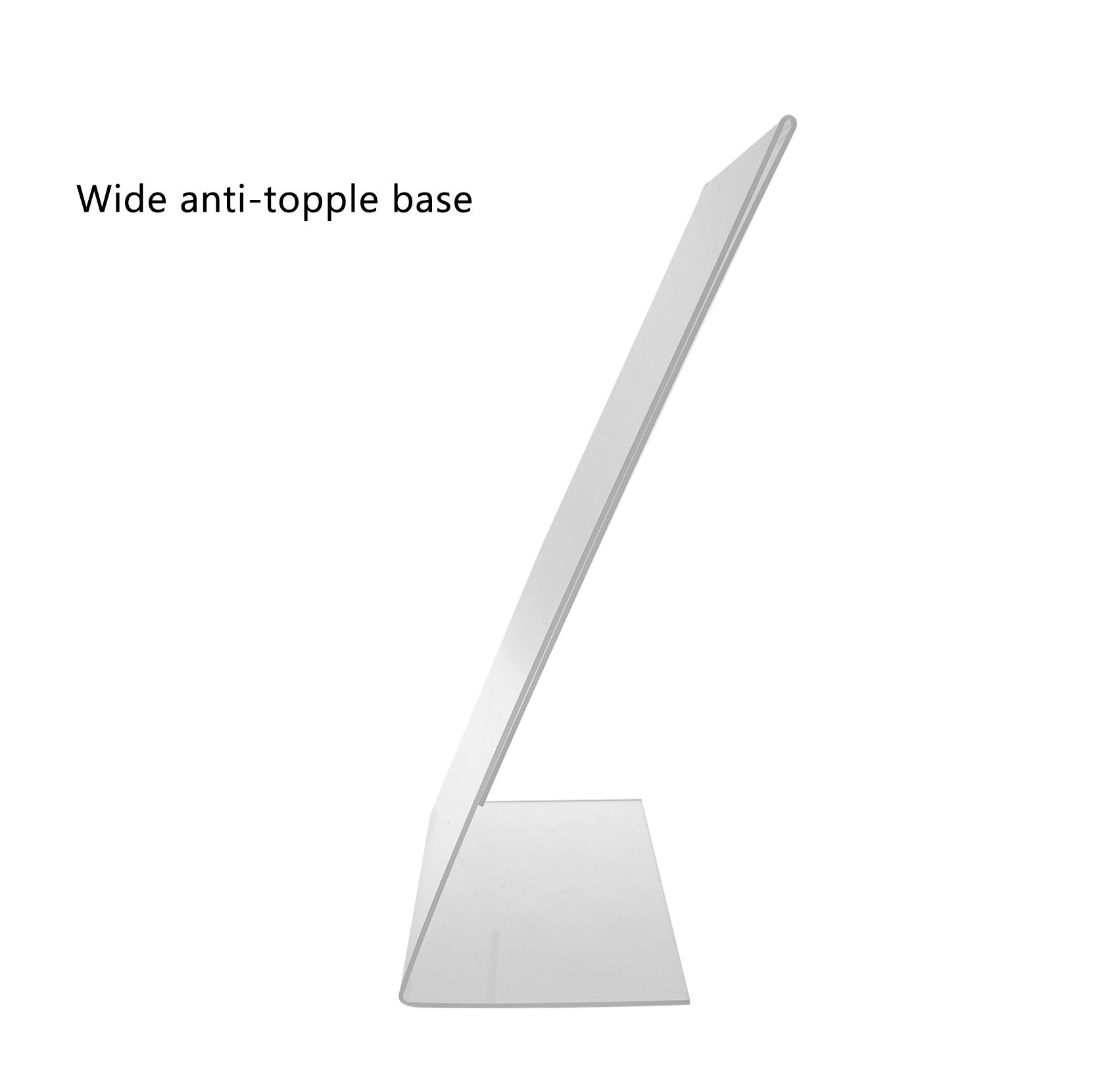 20 Pack Acrylic Sign Holder for 8.5" x 11" Literature Clear Slanted Plexiglass Countertop Graphic Image Side Load Display for Retail Stores Hotels Offices and Restaurants by Marketing Holders