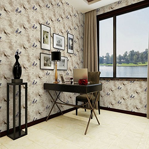 SimpleLife4U Blue Birds Contact Paper Handwriting Pattern Self-Adhesive Shelf Liner Locker Sticker 17.7 Inch By 9.8 Feet