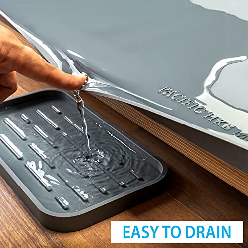Pacific HKB Mats Under Sink Mat for Kitchen Waterproof - Silicone Under Sink Liner (34.25β x 22β) plus Organizer Tray - Under the Sink Mat for Kitchen Cabinet - Versatile Under Sink Tray - Gray