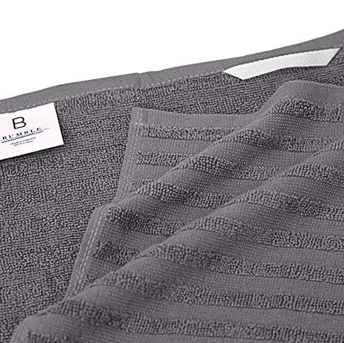 Premium Kitchen Towels (20βx 28β, 6 Pack) | Large Cotton Kitchen Hand Towels | Dish Towels | Flat & Terry Towel | Kitchen Towels | Highly Absorbent Tea Towels Set with Hanging Loop | Gray