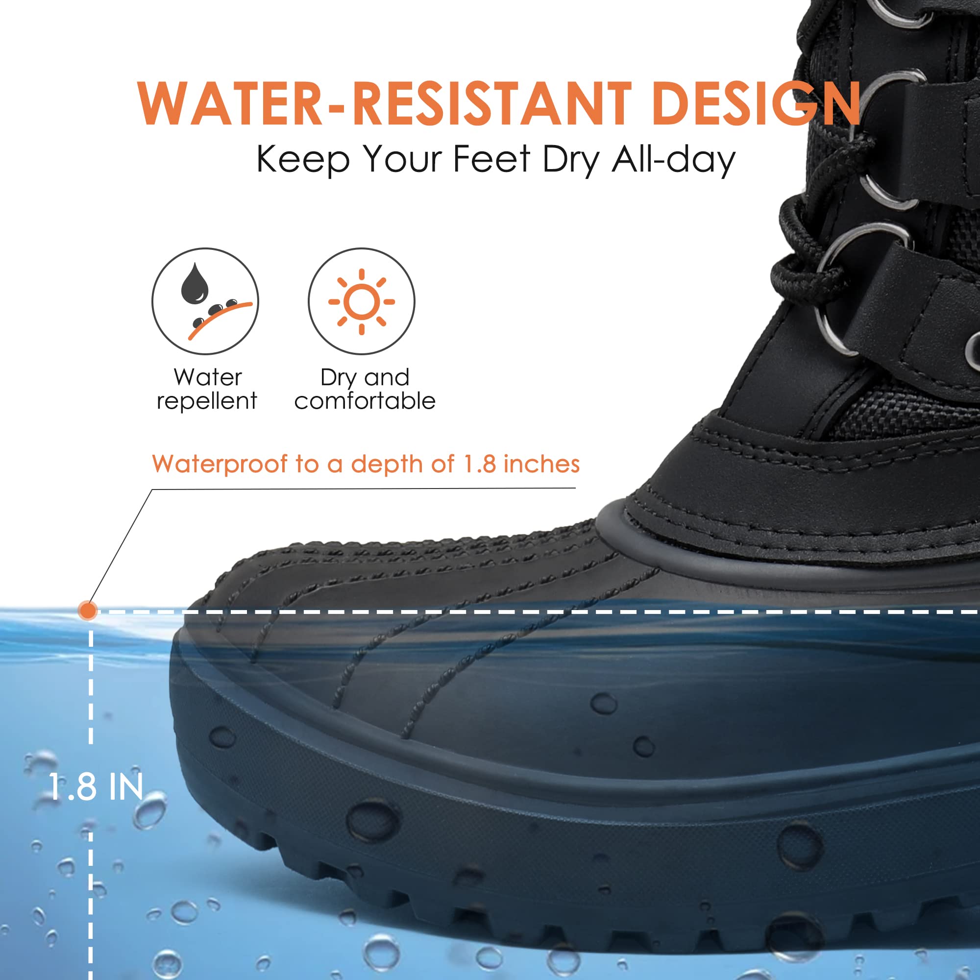 DREAM PAIRS Women's Snow Boots,Size 10,Black,DP-CANADA