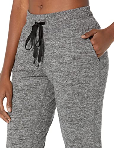 Amazon Essentials Women's Brushed Tech Stretch Crop Jogger Pant (Available in Plus Size), Dark Grey Space Dye, Medium