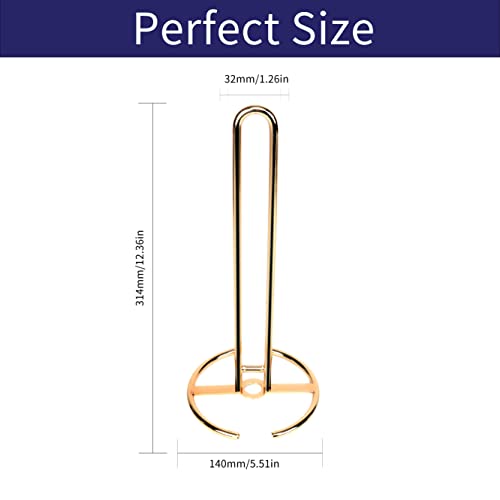 Winmien Magnetic Paper Towel Holder Countertop, Kitchen Standing Paper Towel Roll Holder for Bathroom Kitchen Organization and Storage, Standard or Jumbo-Sized Roll Holder (Gold)