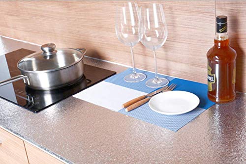Yija Self-Adhesive Kitchen Aluminum Foil Anti Greasy Countertop DIY Waterproof Shelf Drawer Liner Cabinet Sticker 15.6 Inch by 98 Inch