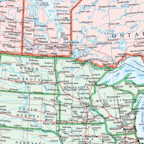 North America Wall Map - Atlas of Canada - 34" x 39" Paper