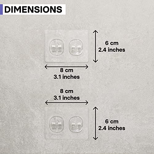 KINCMAX 2 Packs Strong Sticky Waterproof Heavy-Duty Sponge Holder Adhesives Nail Free Transparent Adhesive Pads for Kitchen Sink Organizers, Sink Brush Holder, Soap Dishes