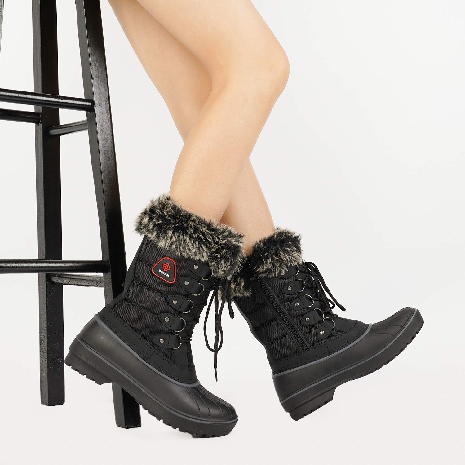 DREAM PAIRS Women's Snow Boots,Size 10,Black,DP-CANADA