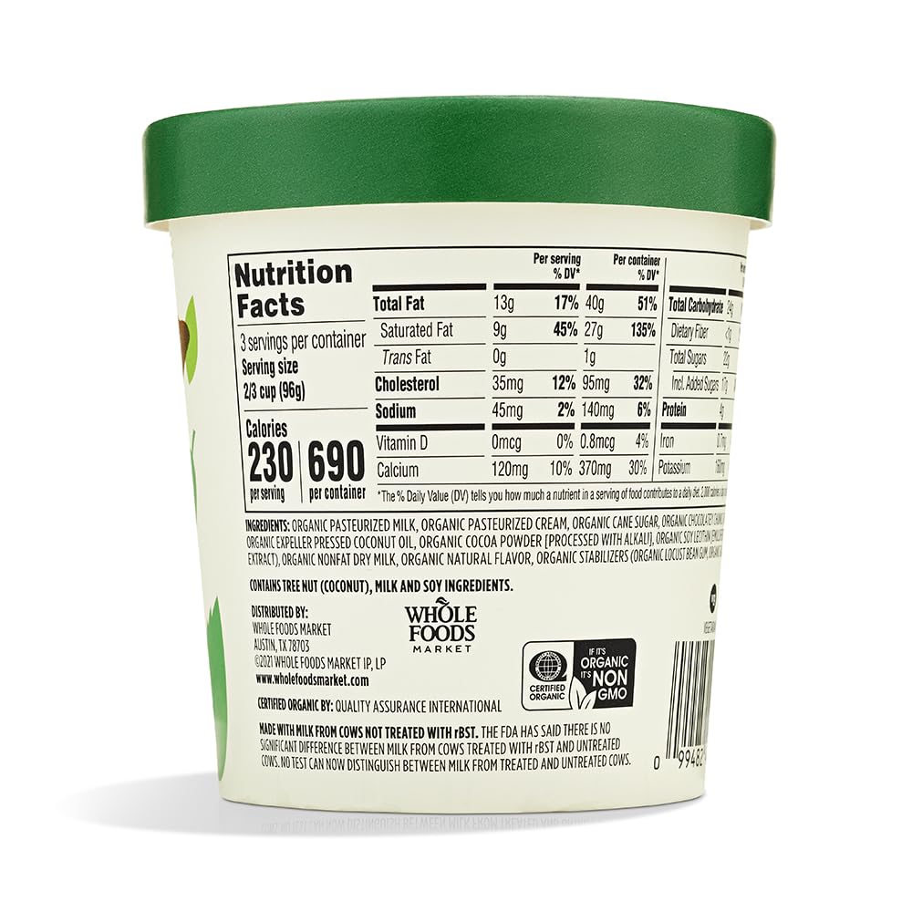 365 by Whole Foods Market, Ice Cream Mint Chip Organic, 16 Ounce