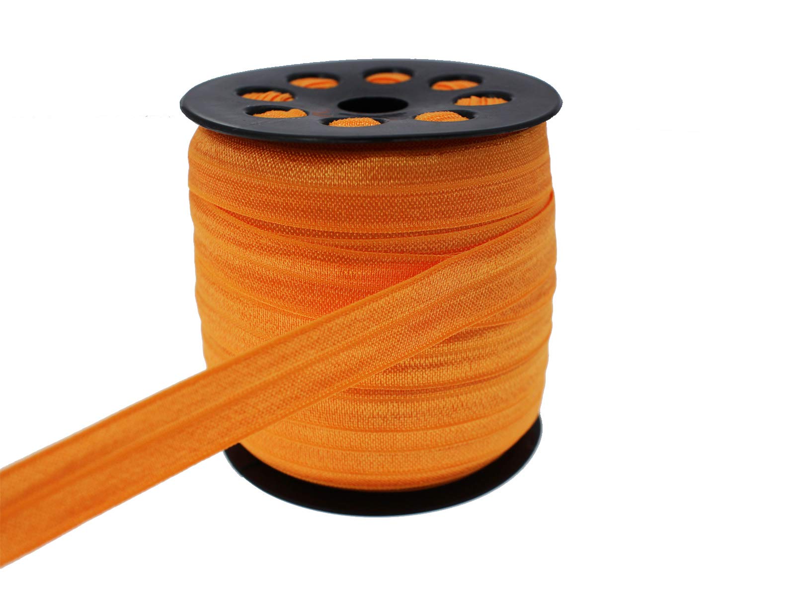 JESEP Orange Fold Over Elastic 5/8 inch 15mm Elastic Bands for Sewing 40 Yards Wide Elastic Headbands Stretchy Ribbon for Crafts-Elastic Straps Trim for Girls Hair Ties-Bow-DIY Projects-Clothes