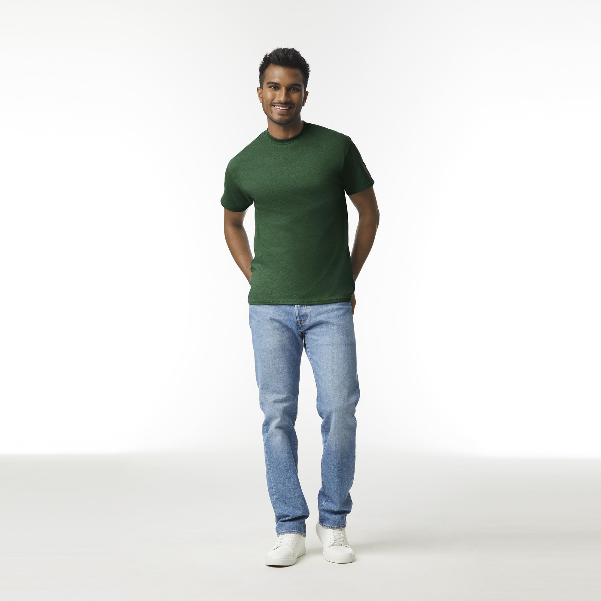 Gildan Adult Ultra Cotton T-Shirt, Style G2000, Multipack, Forest Green (2-Pack), Medium
