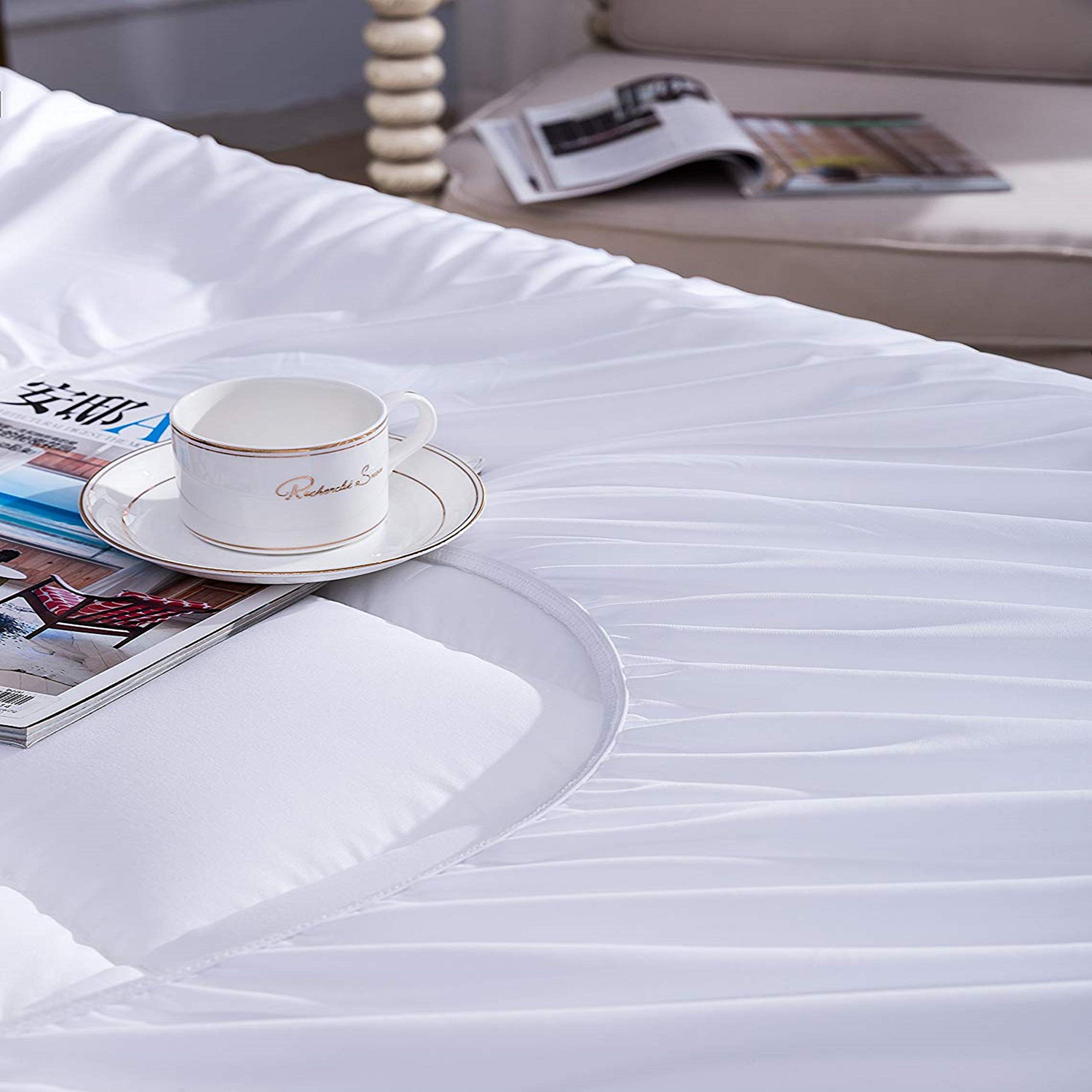 Niagara Microfiber Queen Mattress Topper - Pillow Top Mattress Cover Quilted Fitted Cooling Topper for Back Pain Deep Pocket Fits 20 Inches (60x80 Inches)