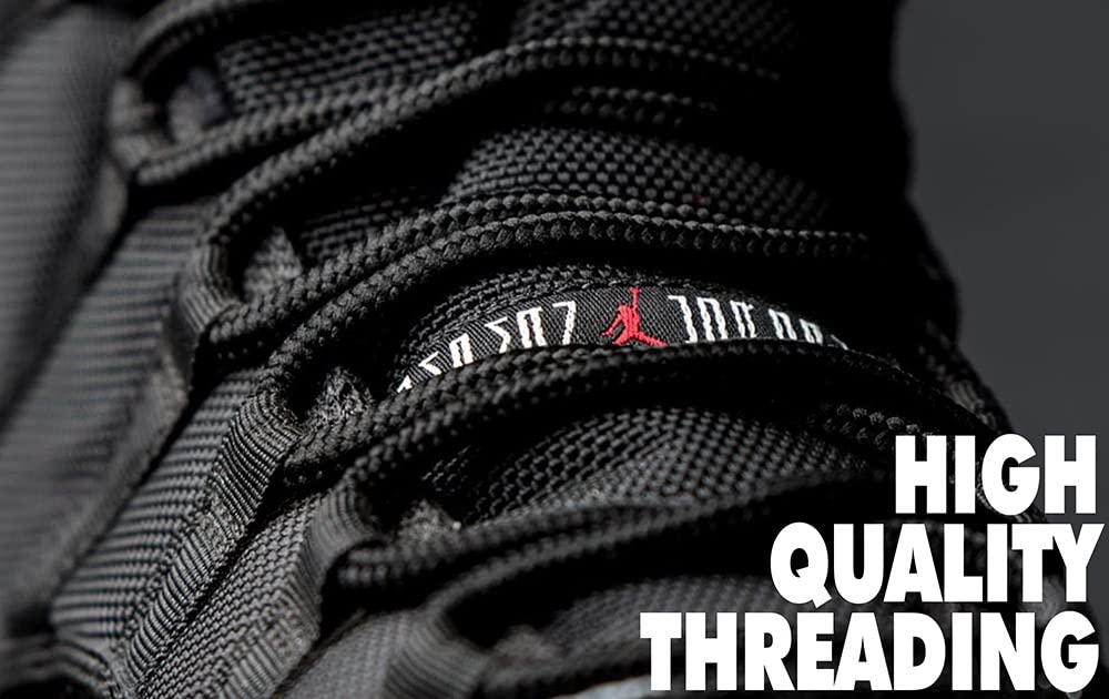 LitLaces - Premium Jordan 11 Replacement Shoe Laces Durable Woven Polyester Shoe Strings for Basketball and Athletic Sneakers (Black, 55")