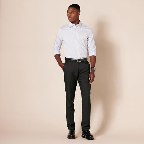 Amazon Essentials Men's Slim-Fit Flat-Front Dress Pant, Black, 28W x 32L