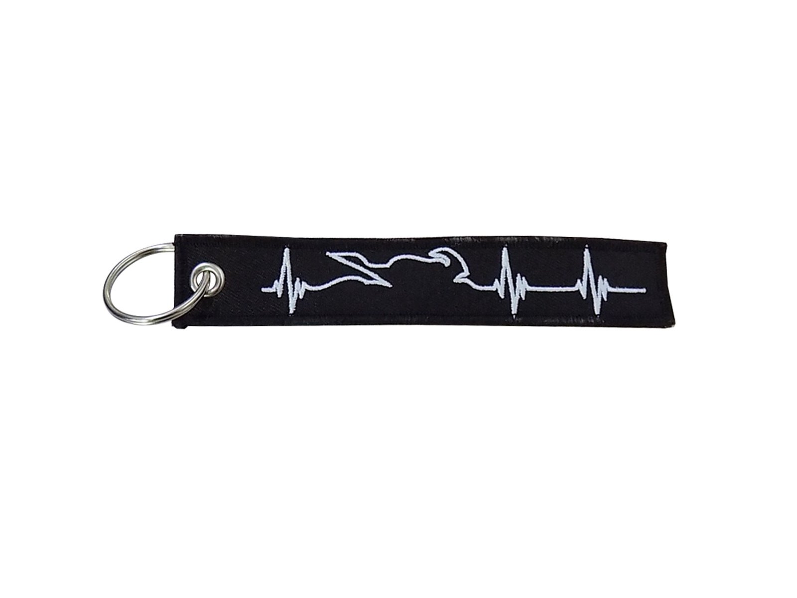 Motorcycles Keychain Nickel Key Chain Ring for Motorbike Scooters Cars and Gifts Bags Backbags Embroidered Heartbeat Design