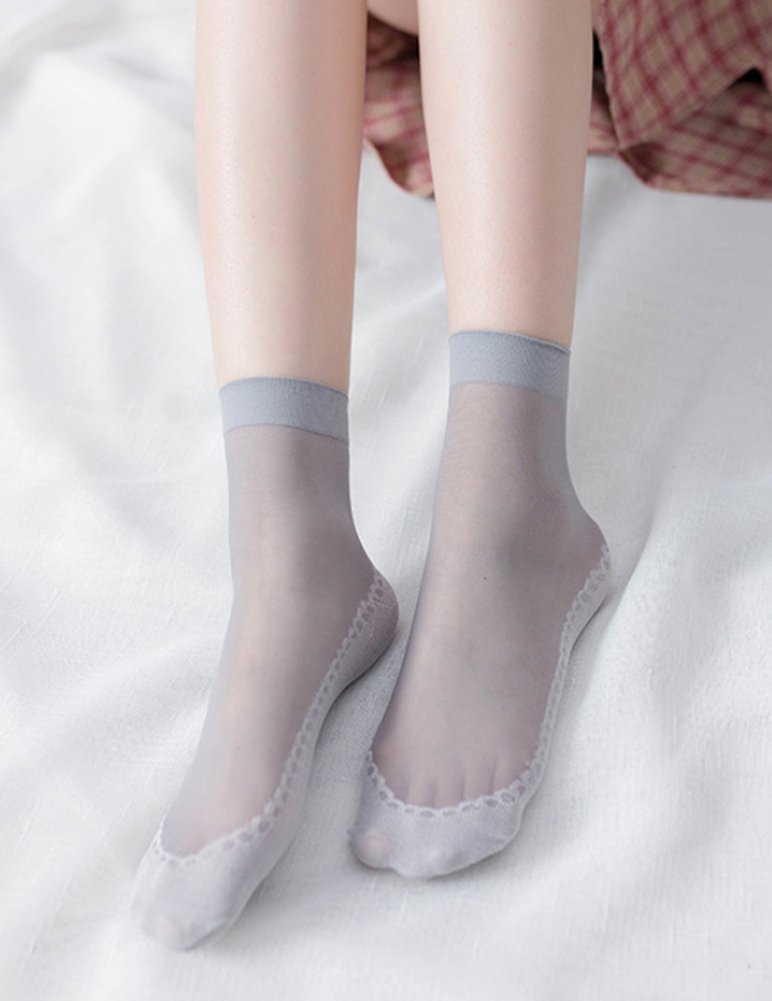 AOUBAS Women's 10 Pairs Silky Thin Nylon Short Ankle Socks