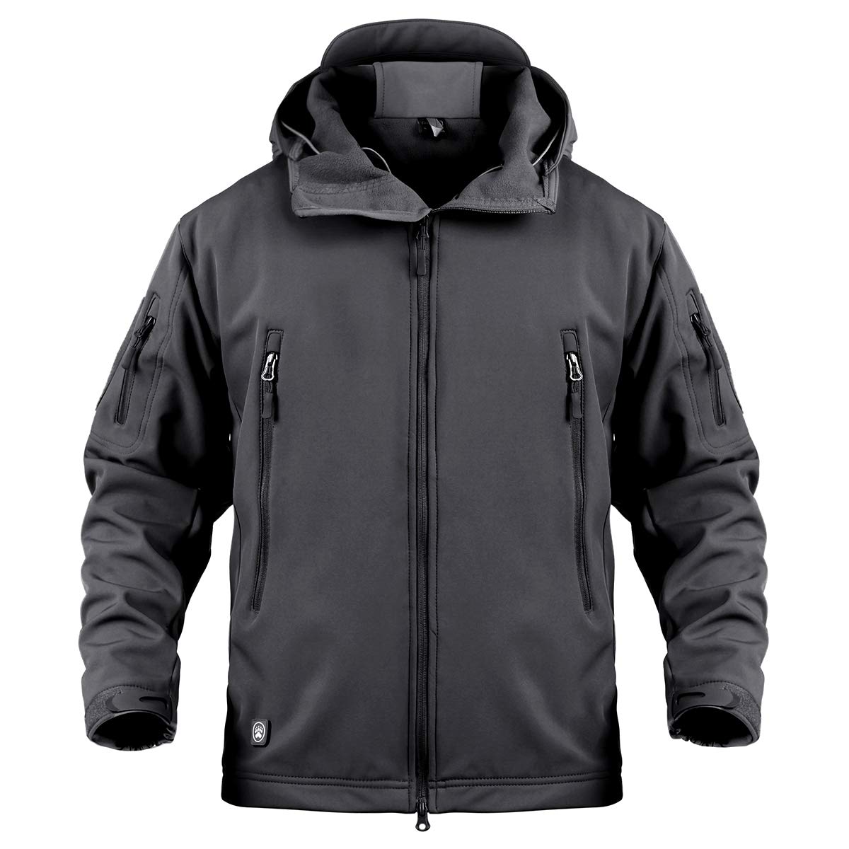 ReFire Gear Men's Army Special Ops Military Tactical Jacket Softshell Fleece Hooded Outdoor Coat, Black, US Large which is equal to Asian XL