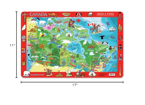 Crocodile Creek 2831-5 Canada 2-Sided Placemat, Red/Green/Blue