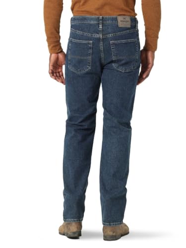 Wrangler Authentics Men's Regular Fit Comfort Flex Waist Jean, Dark Stonewash, 38W x 30L