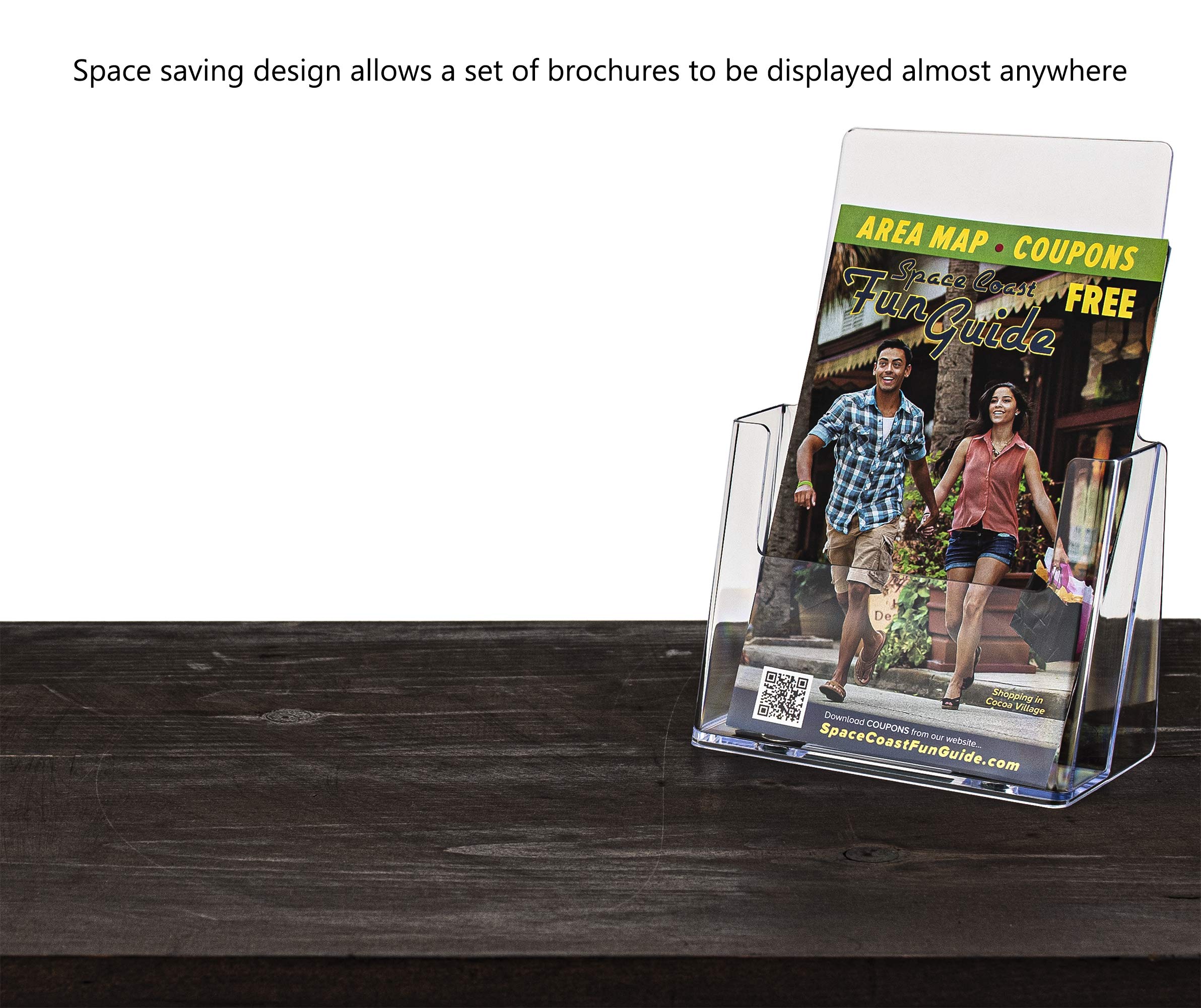 Marketing Holders 12 Pack Brochure Holder for 6" Bifolds Clear Acrylic Countertop Literature Organizer Space Saving Slant Back Booklet Dispenser for Trade Shows Expos and Conventions