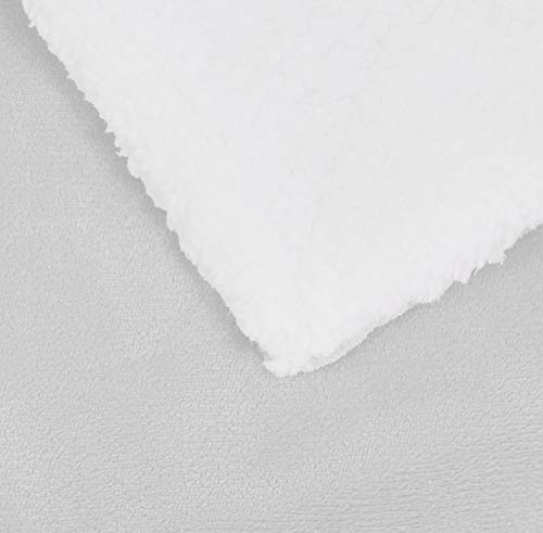 Amazon Basics - Ultra-Soft Micromink Sherpa Throw Blanket, Full/Queen, Grey