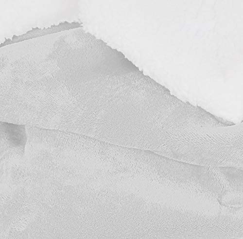 Amazon Basics - Ultra-Soft Micromink Sherpa Throw Blanket, Full/Queen, Grey