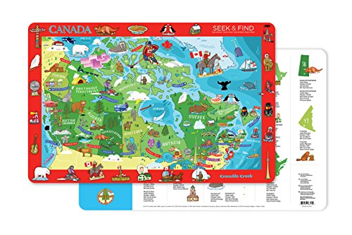 Crocodile Creek 2831-5 Canada 2-Sided Placemat, Red/Green/Blue