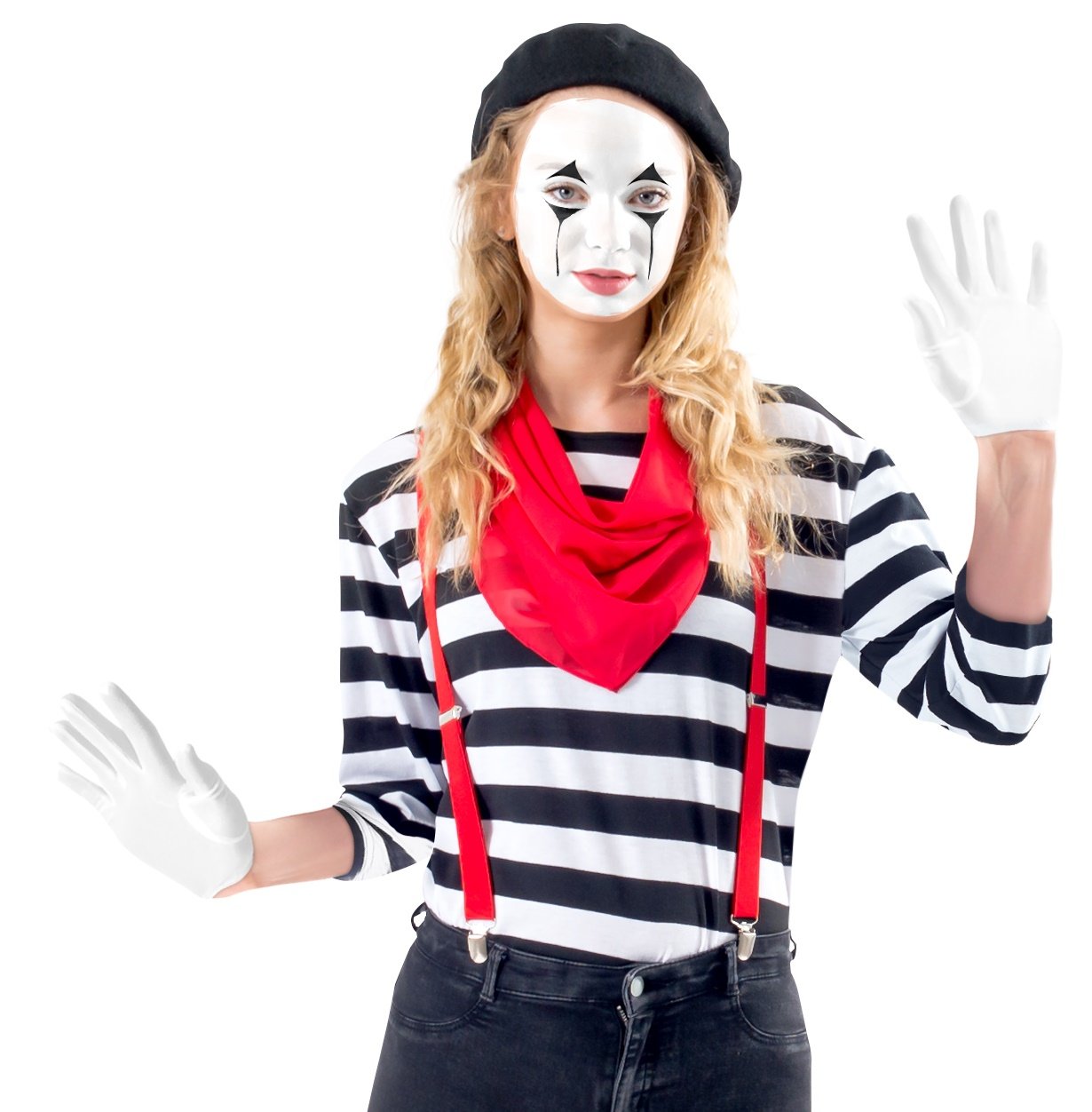 Costume Agent Women's Mime Halloween Cosplay Set Multicoloured
