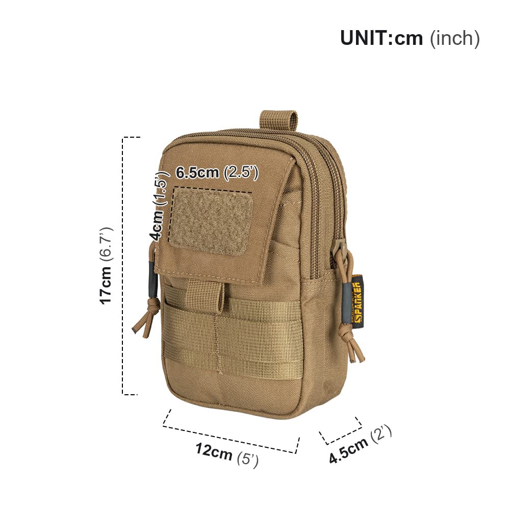 EXCELLENT ELITE SPANKER Tactical Molle EDC Pouch Organizer Nylon Belt Waist Bag with Cellphone Holster for iPhone 14 Pro131211ProMax XsMax XR XS X 8P 8 7 6 Samsung Galaxy S22 S21 Note20(Coyote Brown)