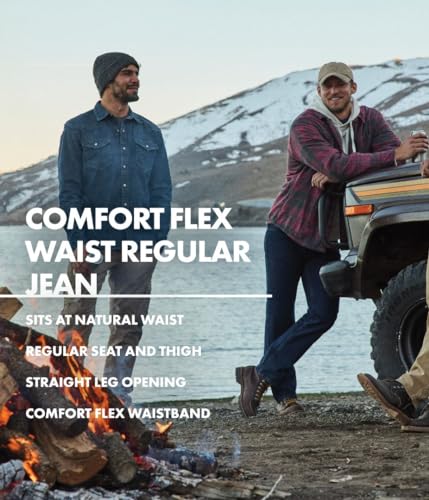 Wrangler Authentics Men's Regular Fit Comfort Flex Waist Jean, Dark Stonewash, 38W x 30L