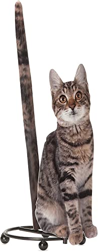 Tiger Striped Paper Holder - Photo-Realistic Cat Metal Paper Towel or Toilet Paper Dispenser