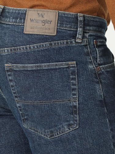 Wrangler Authentics Men's Regular Fit Comfort Flex Waist Jean, Dark Stonewash, 38W x 30L
