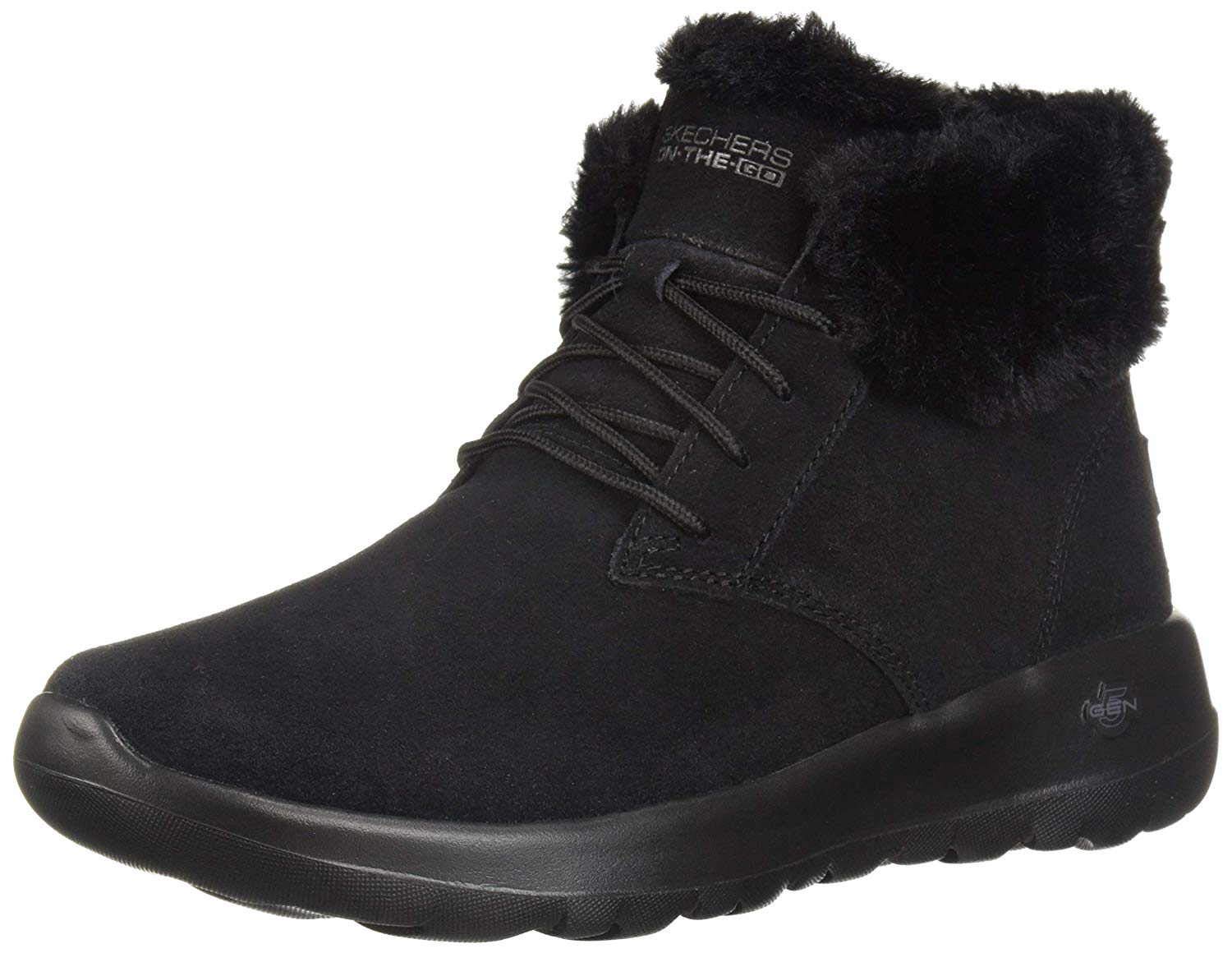 Skechers Women's On-The-go Joy-Lush Oxford Boot, Black, 10 M US