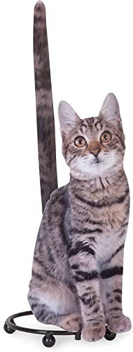 Tiger Striped Paper Holder - Photo-Realistic Cat Metal Paper Towel or Toilet Paper Dispenser