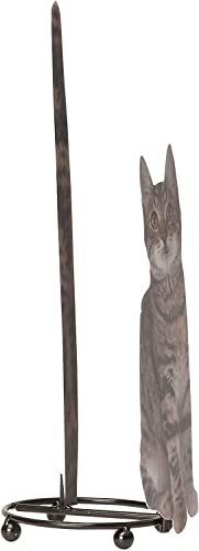 Tiger Striped Paper Holder - Photo-Realistic Cat Metal Paper Towel or Toilet Paper Dispenser