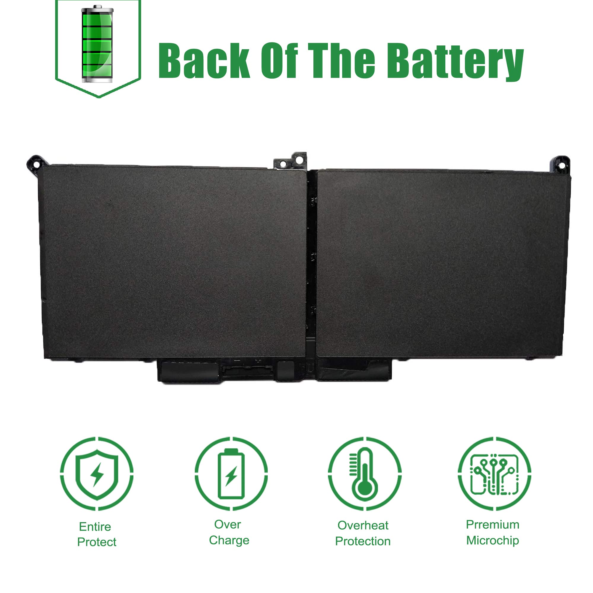 JIAZIJIA F3YGT Laptop Battery Replacement for Dell Latitude 7280 7290 E7280 E7290 7380 7390 E7380 E7390 7480 7490 E7480 E7490 Series Notebook DM3WC 0DM3WC 2X39G 7.6V 60Wh 7500mAh