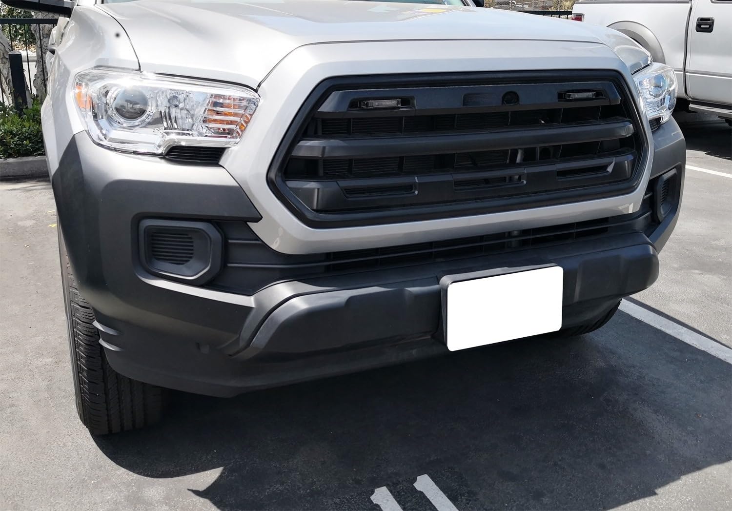 iJDMTOY Smoked Lens Amber LED Grille Lights Kit Compatible with 2012-up Toyota Tacoma, Center Set 2-Piece Marker Lamps w/Wiring & Hardware