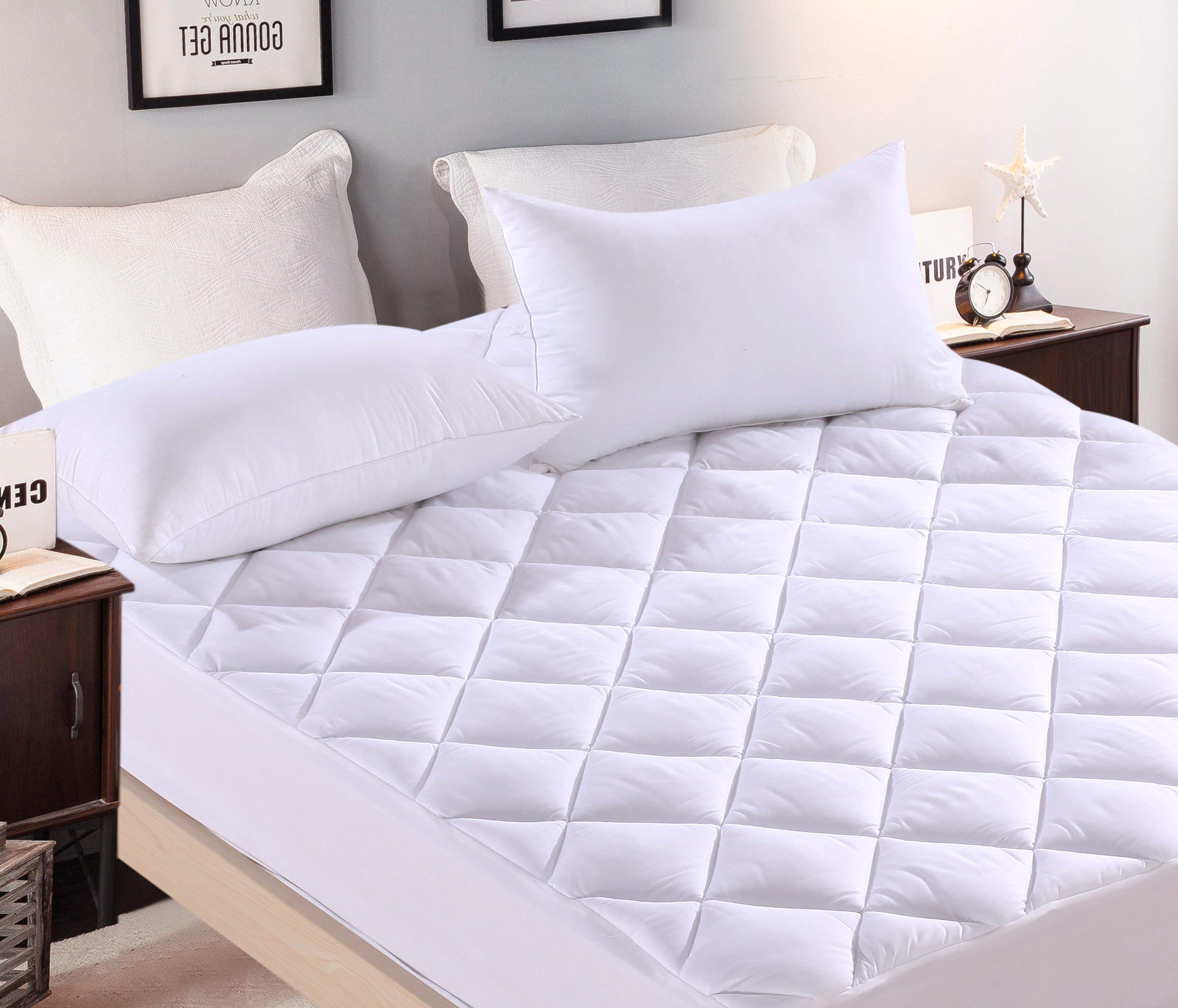 Premium Plus RV Camper Mattress Pad, Breathable, Quilted Mattress Topper, Deep Pocket, Stretch to Fit, Microfiber, Extra Plush, Compressed 15 oz Fill per sq yd, RV King 72 by 80 inch 18 inch Depth