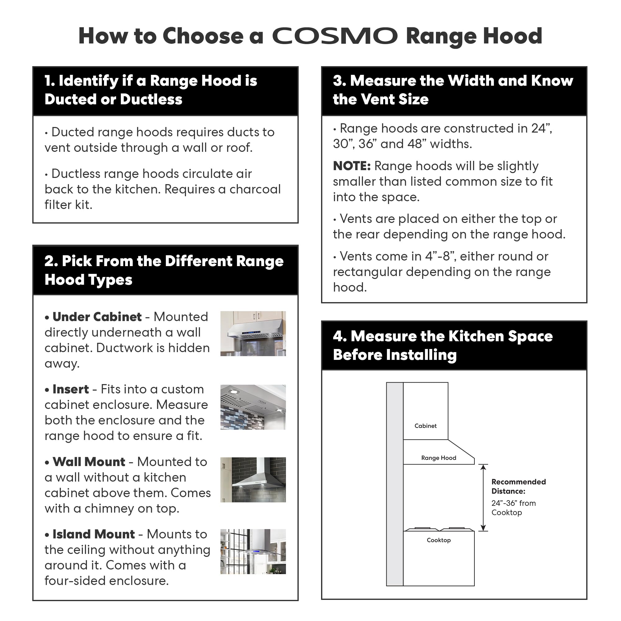 COSMO COS-668WRCS75 30 in. Vista Collection 380 CFM Ducted Wall Mount Range Hood, Touch Controls, LED Lights, Stainless Steel