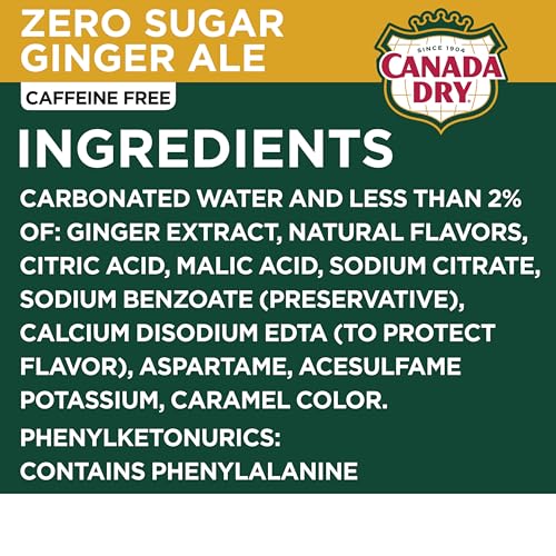 Diet Canada Dry Ginger Ale Soda, 12 Fluid Ounce Bottle, 8 Count