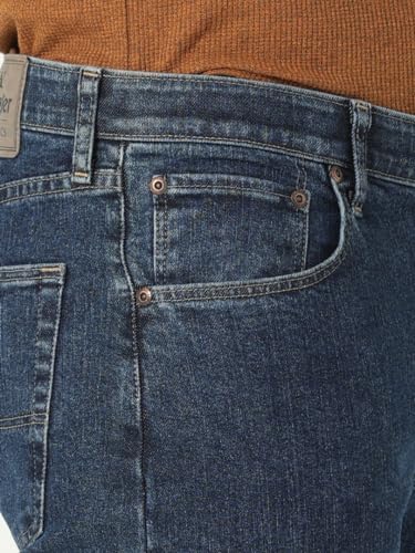 Wrangler Authentics Men's Regular Fit Comfort Flex Waist Jean, Dark Stonewash, 38W x 30L