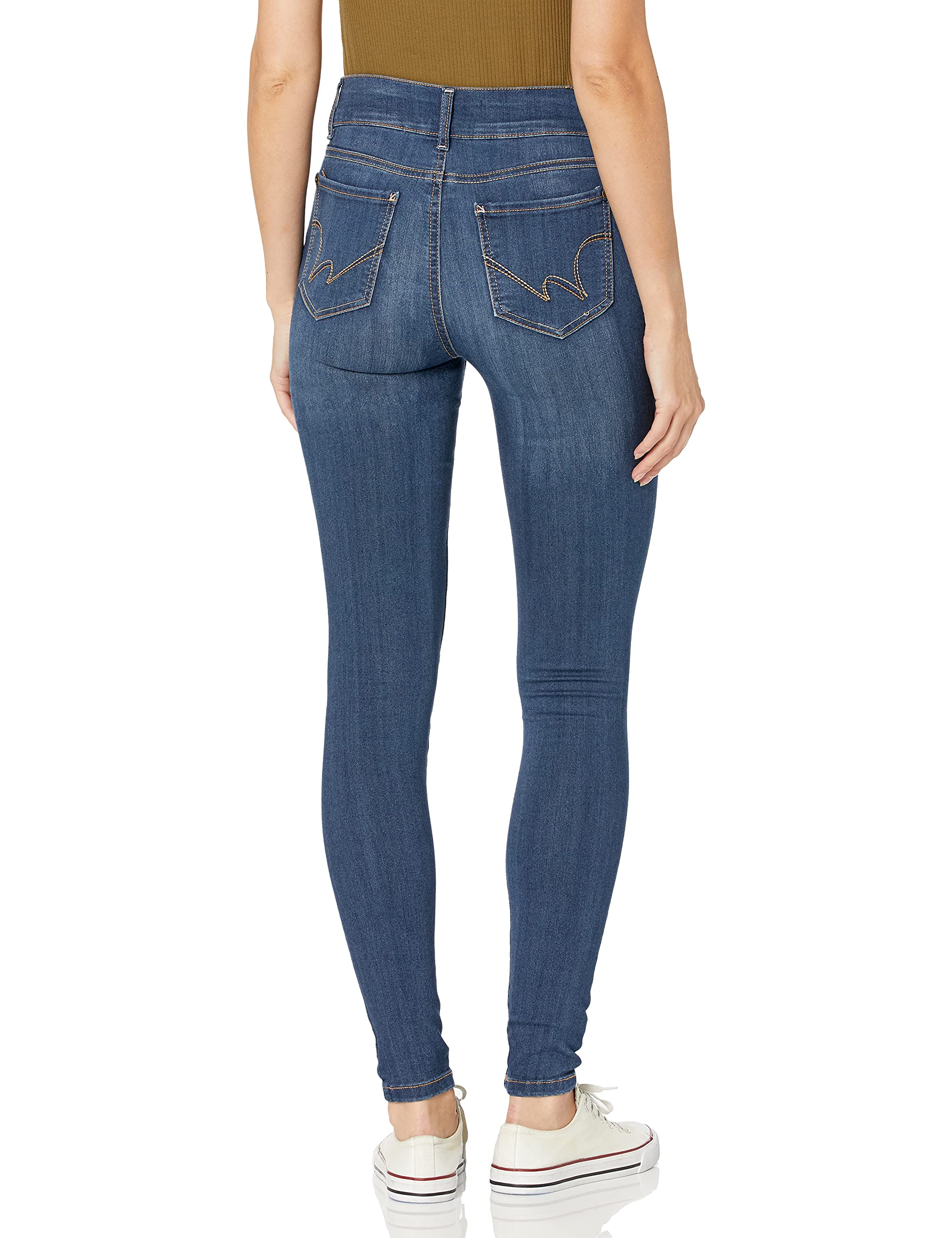 WallFlower Women's Ultra Skinny Mid-Rise Insta Soft Juniors Jeans (Standard and Plus), Hayden Pure, 17