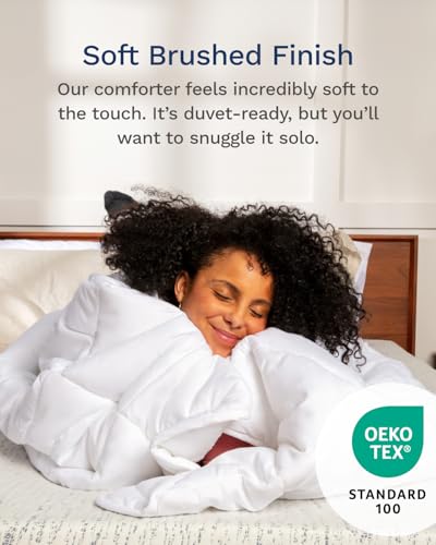 ViscoSoft All Seasons Twin/Twin XL Down Alternative Reversible Quilted Comforter - Breathable Premium Twin Extra Long Microfiber White Duvet Cover Insert