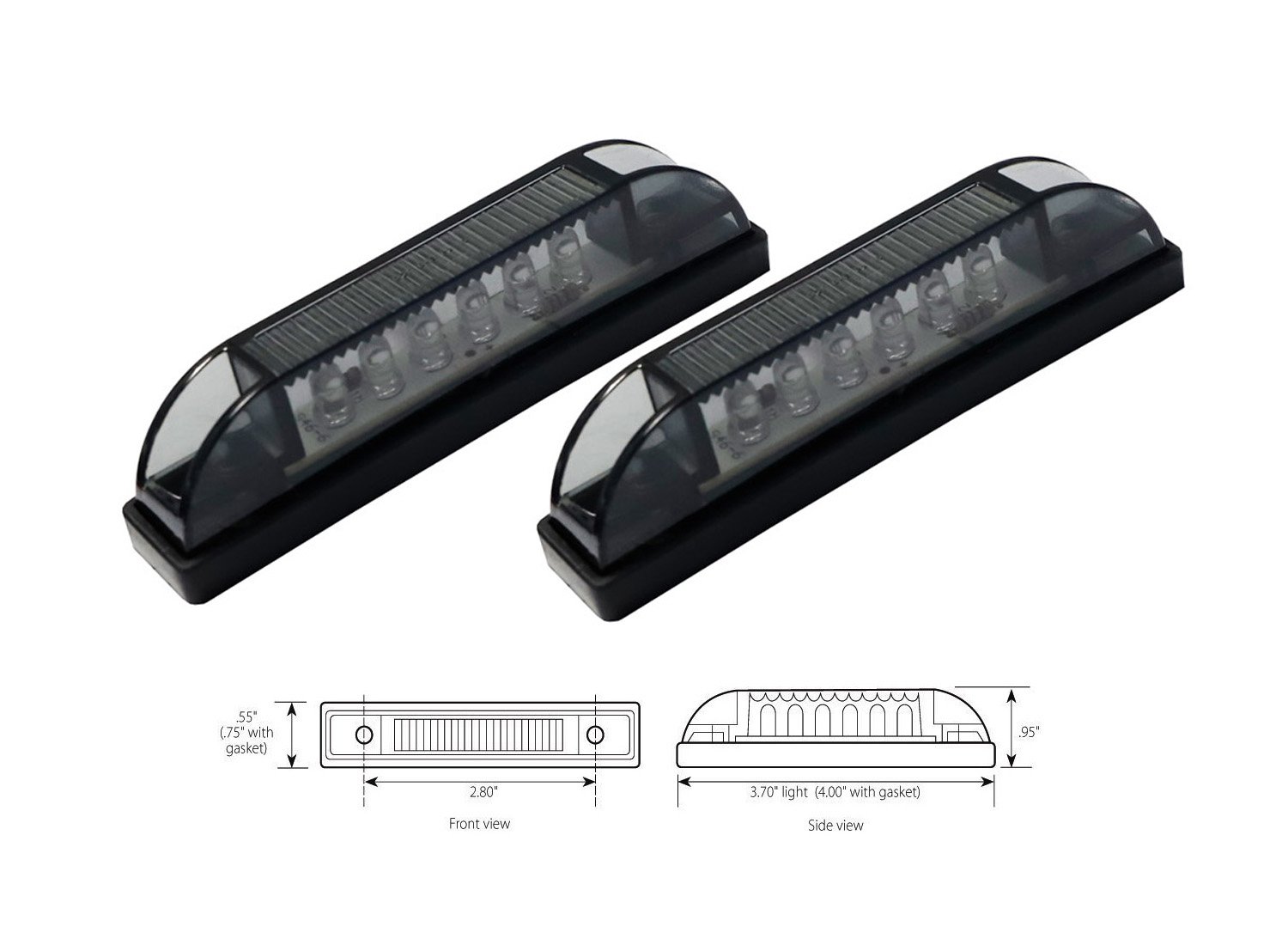 iJDMTOY Smoked Lens Amber LED Grille Lights Kit Compatible with 2012-up Toyota Tacoma, Center Set 2-Piece Marker Lamps w/Wiring & Hardware