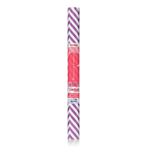 Con-Tact Brand Creative Covering Self-Adhesive Vinyl Drawer and Shelf Liner, 18" x 20', Chevron Purple